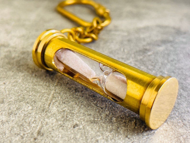 Buy 1 Get 1 Free | Functional Sand Timer Keychain Hourglass - Brass ...