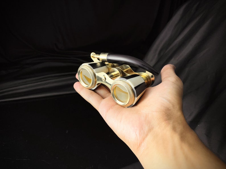 Black Mother of Pearl Opera Glasses With Handle Brass Binoculars for ...