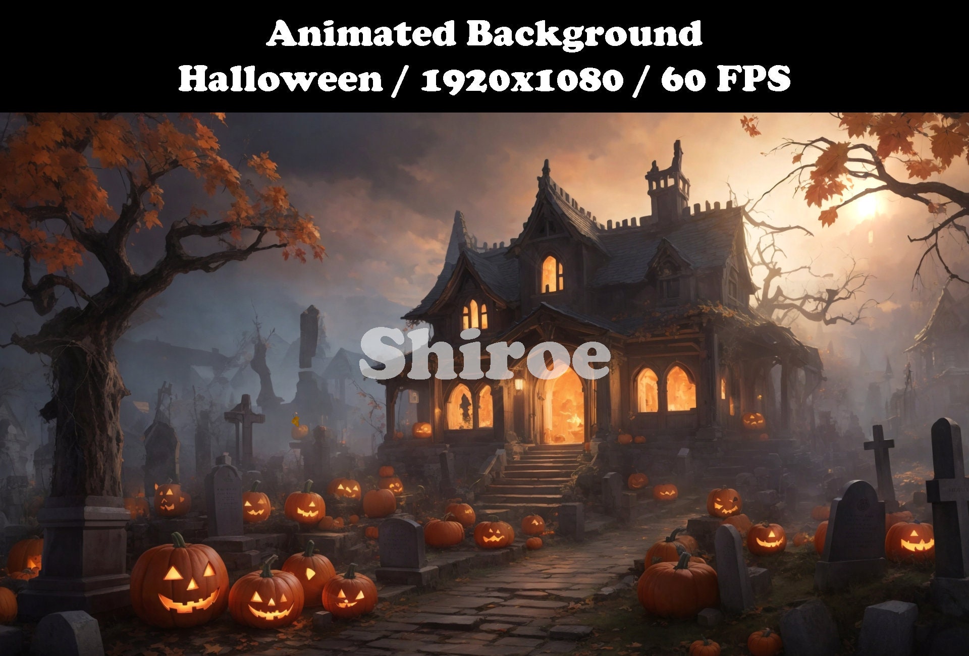 Vtuber Background Animated Halloween Looped Vtuber Twitch Stream ...