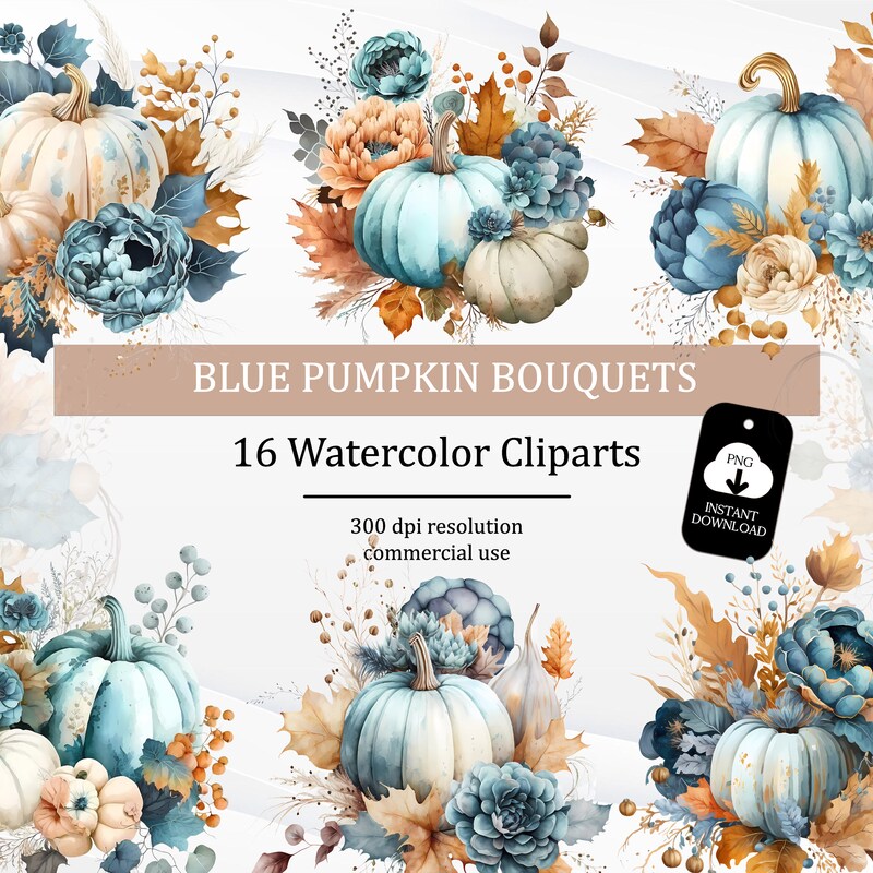 Blue and White Pumpkins - Etsy