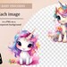 Baby Unicorn Watercolor Clipart, Cute Rainbow Unicorns Sublimation ...