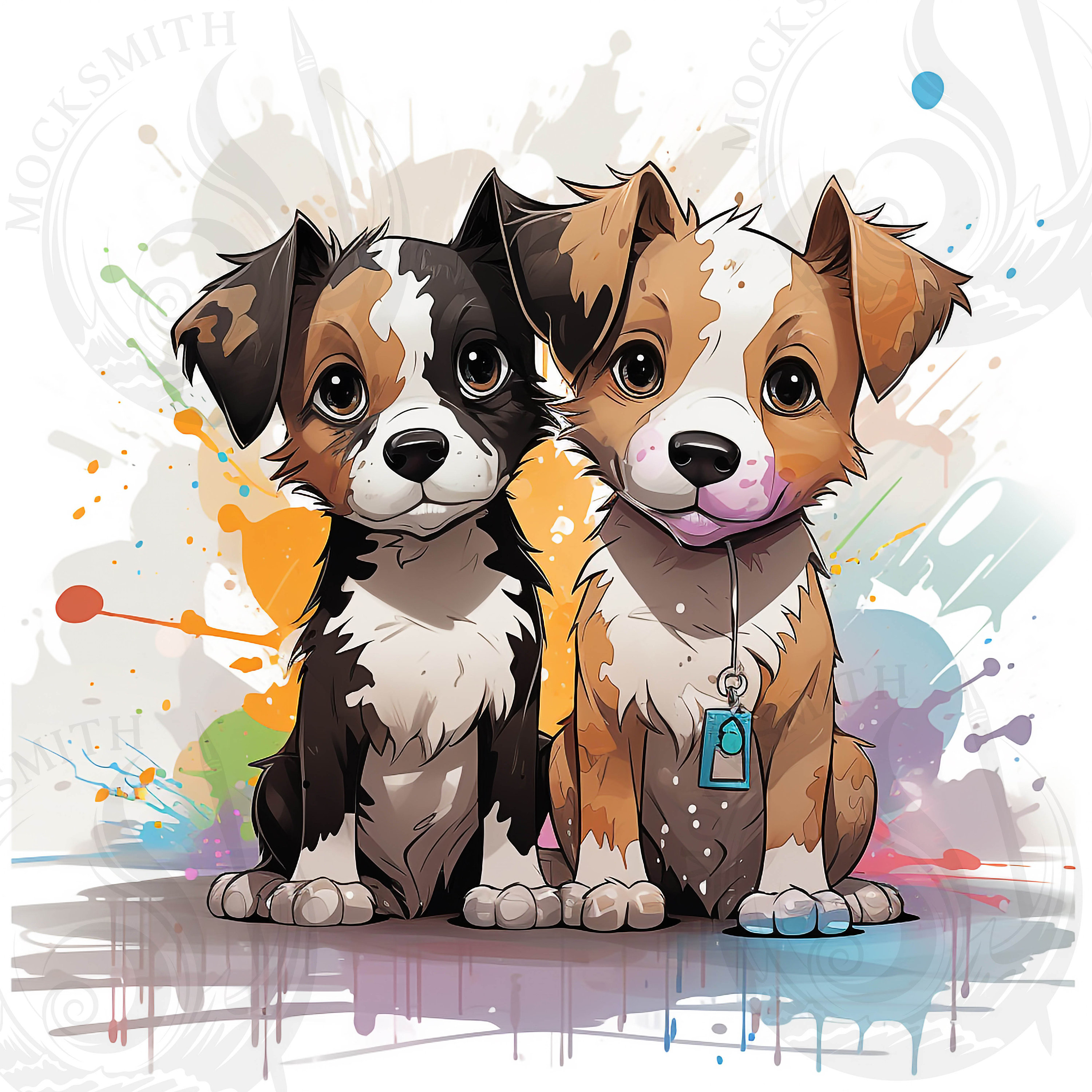 Two Dogs Together Clipart