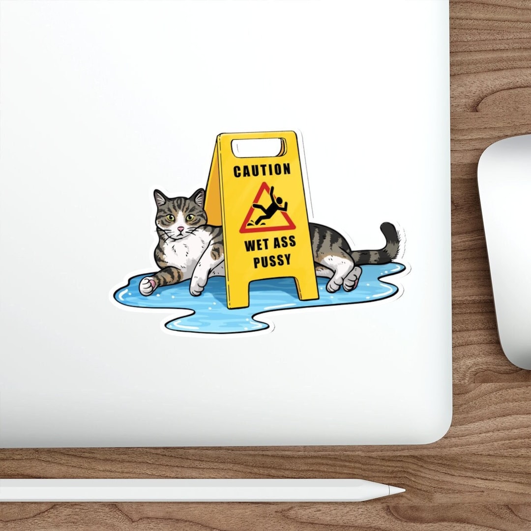 WAP Funny Vinyl Rude Wet Pussy Cat Offensive Kitten Meme Sticker for ...