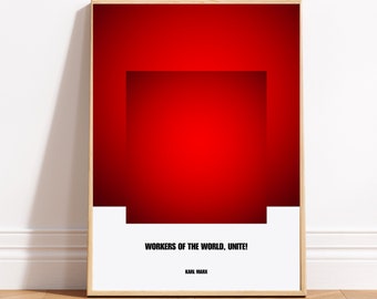 Marxist Poster: Workers of the World Unite Retro Masses Magazine Cover ...