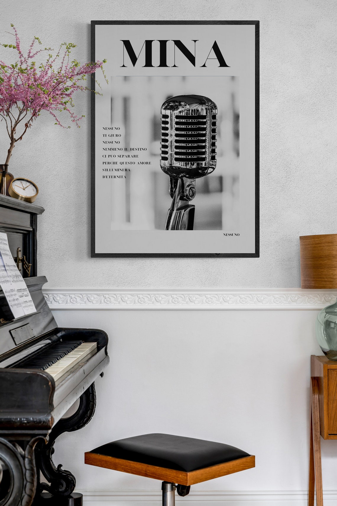 Mina Italian Singer Song Lyrics Quote 'nessuno' Music - Etsy