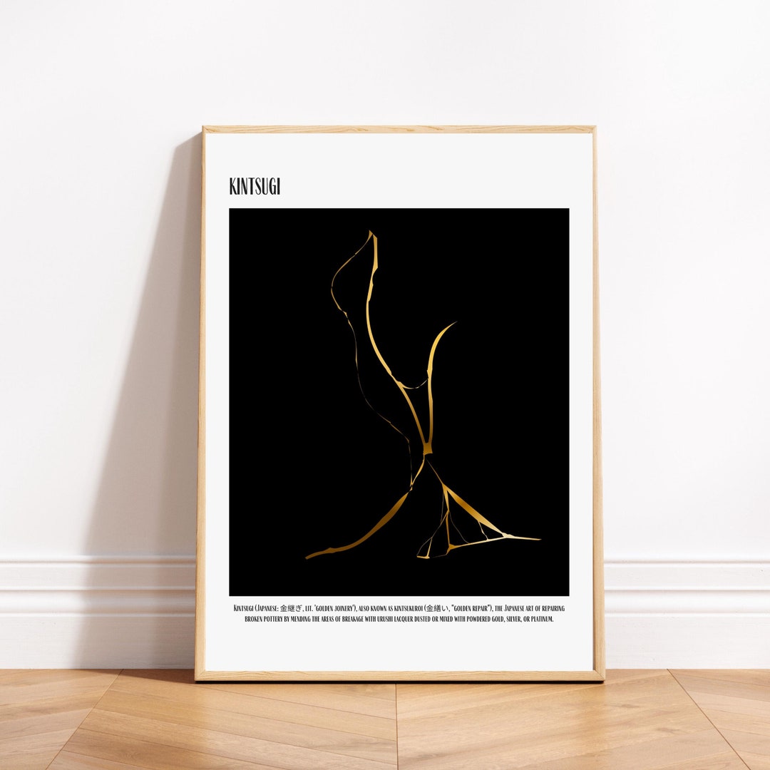 Contemporary Kintsugi Poster in Fluid Design Japanese Inspired Decor ...