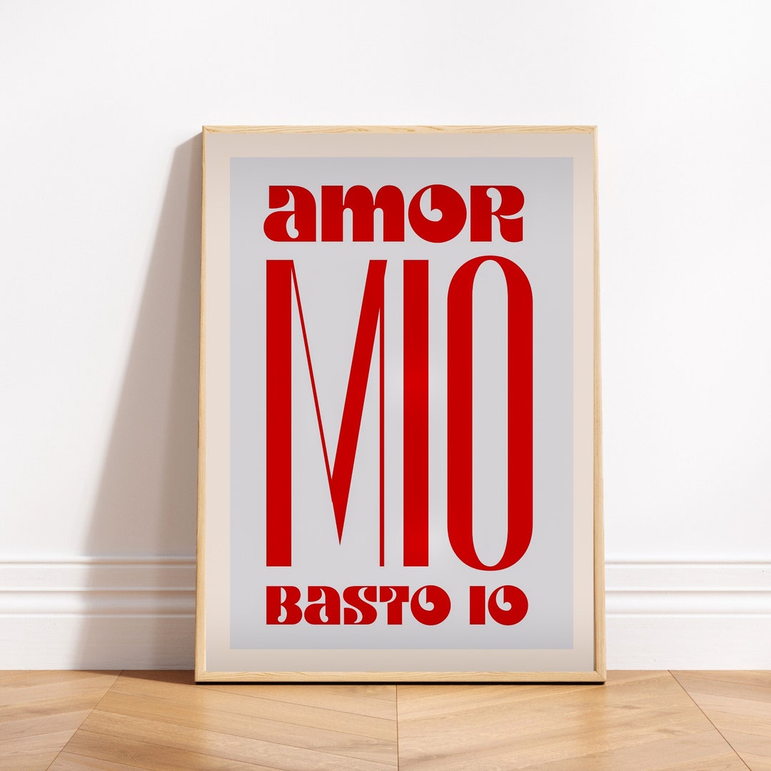 Inspired Music Print, Amor Mio Poster, Italian Song Lyrics Poster ...