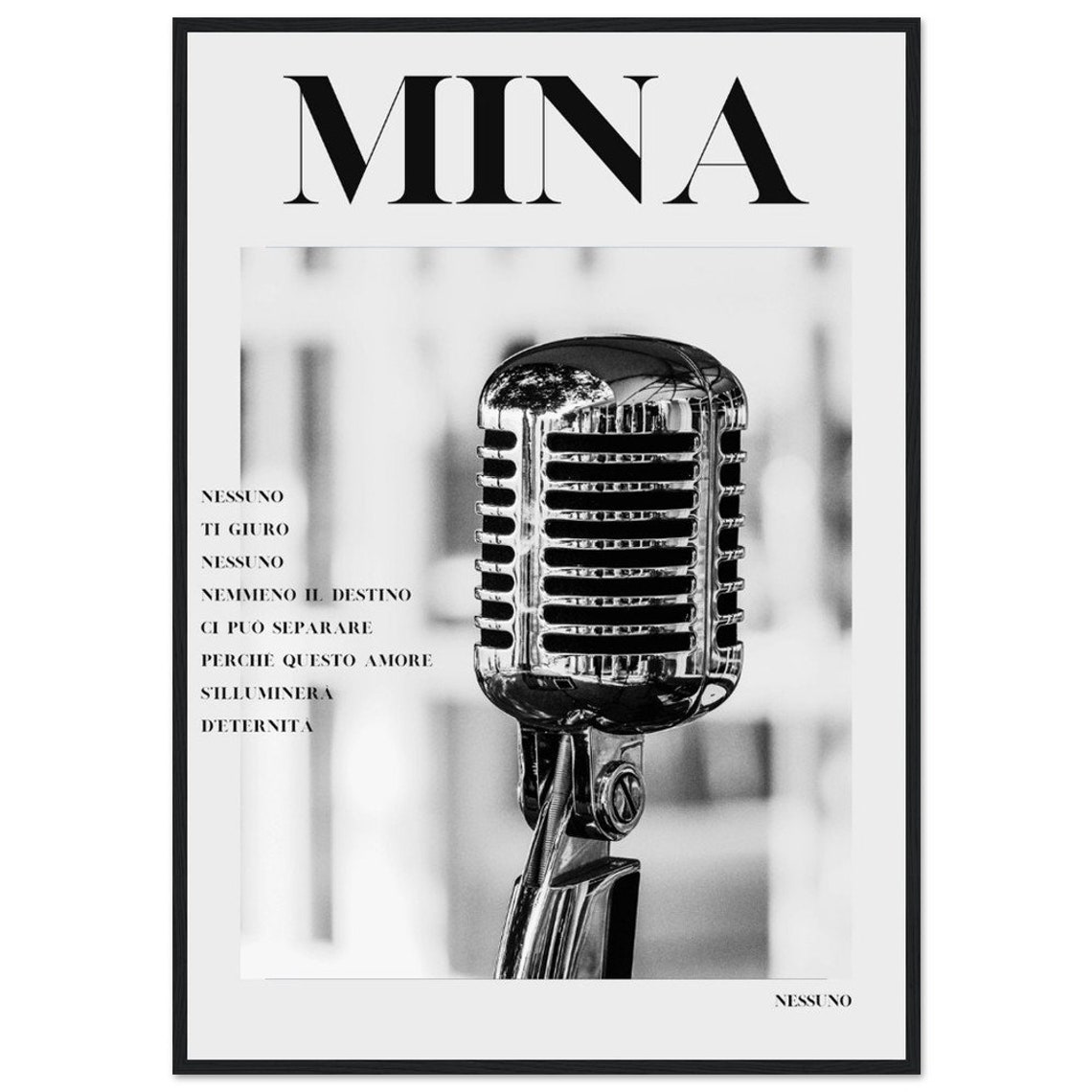 Mina Italian Singer Song Lyrics Quote 'nessuno' Music - Etsy