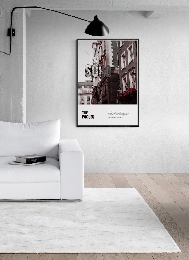 The Pogues Poster 'A Rainy Night in Soho' Lyrics Quote With London ...