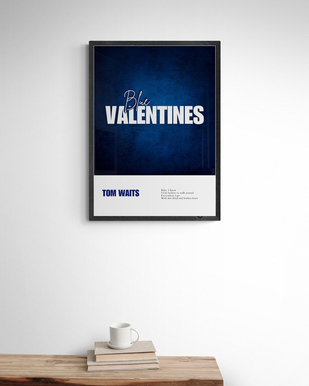 Inspired Music Poster, Wall Art Print Blue Valentine Song Poster, Gift ...