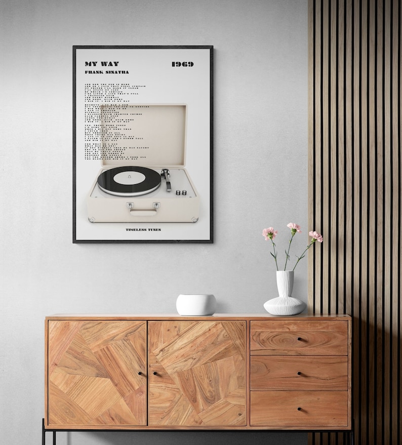 Inspired Music Poster, My Way Poster, Vintage Song Lyric Art Music ...