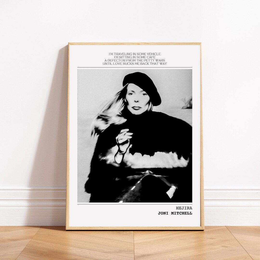 Inspired Music Poster, Hejira Song, Retro Wall Art Music Print Folk ...