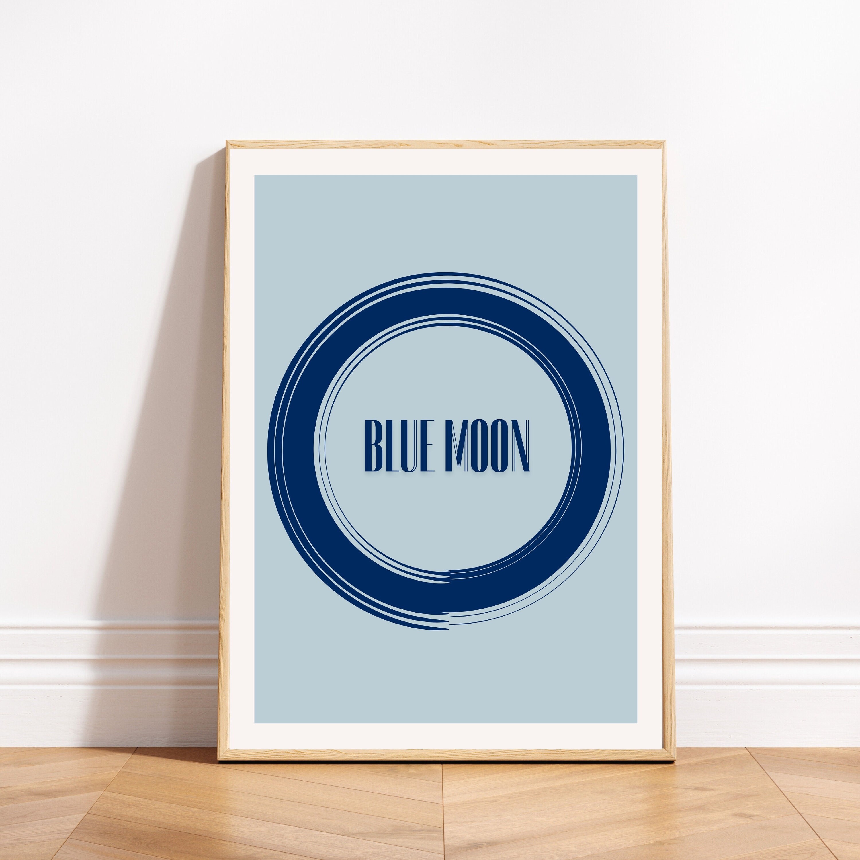 Blue Moon Poster, Music Inspired Modern Print, Man City Football Chant ...