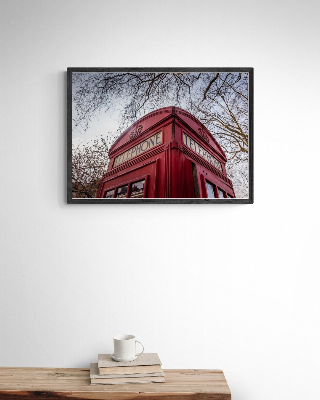 London Vintage Red Telephone Box Poster Wall Art London Travel Decor ...