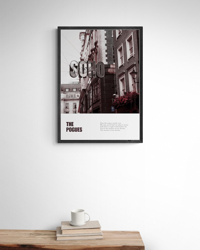 The Pogues Poster 'A Rainy Night in Soho' Lyrics Quote With London ...
