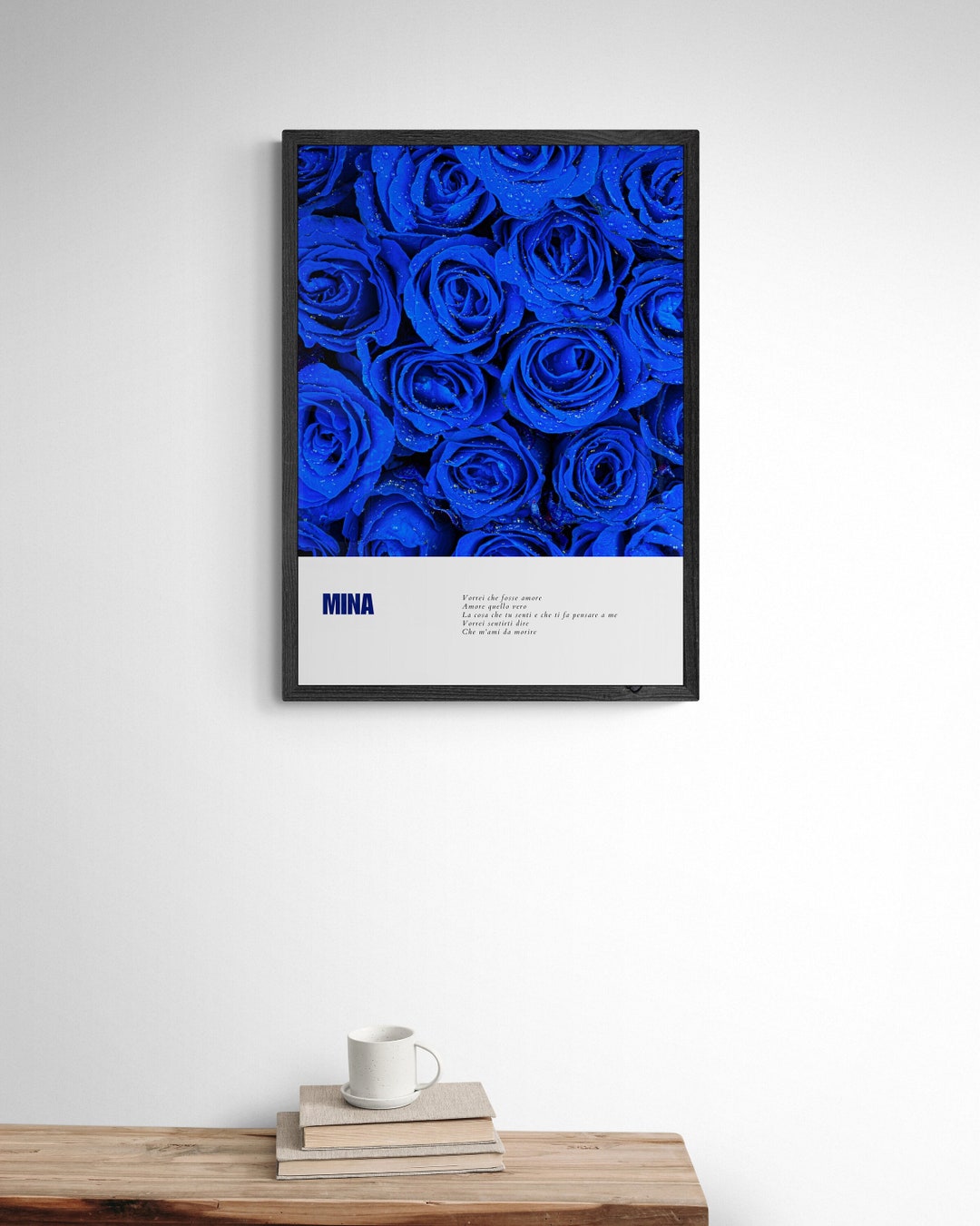 Inspired Music Poster, Blue Flowers Photo Print Wall Art Decor, Love ...