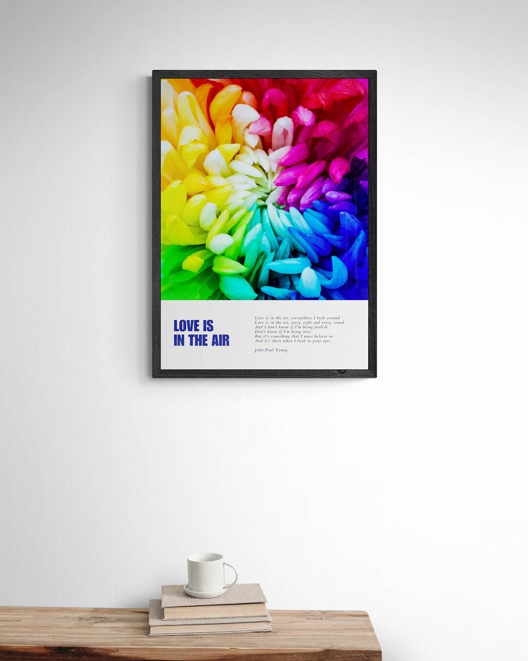 Valentine Day Poster, LGBTQ Rainbow Print, Love is in the Air Song ...