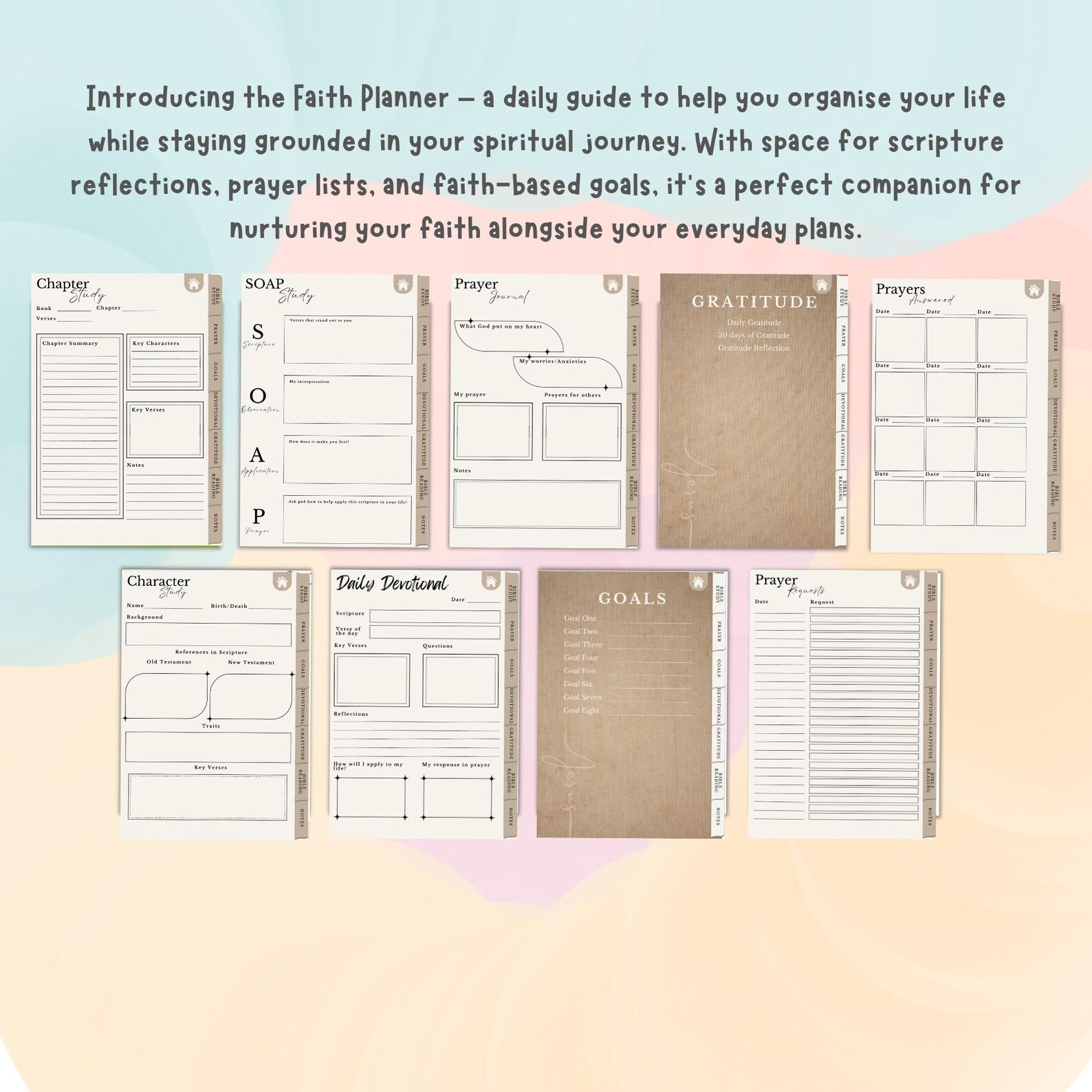 Faith Planner Printable | Christian Planner for Adults | Prayer Journal ...