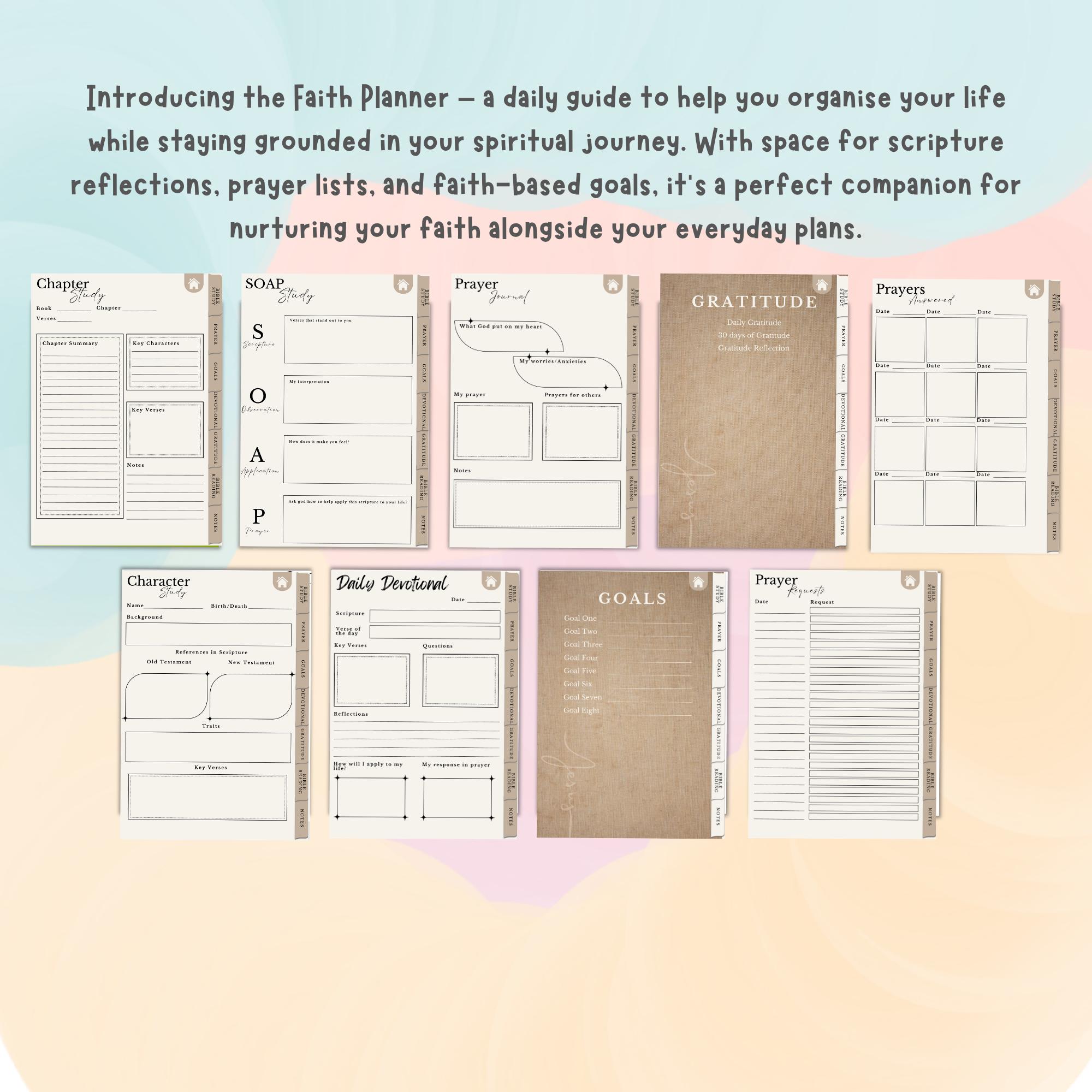 Faith Planner Printable | Christian Planner for Adults | Prayer Journal ...