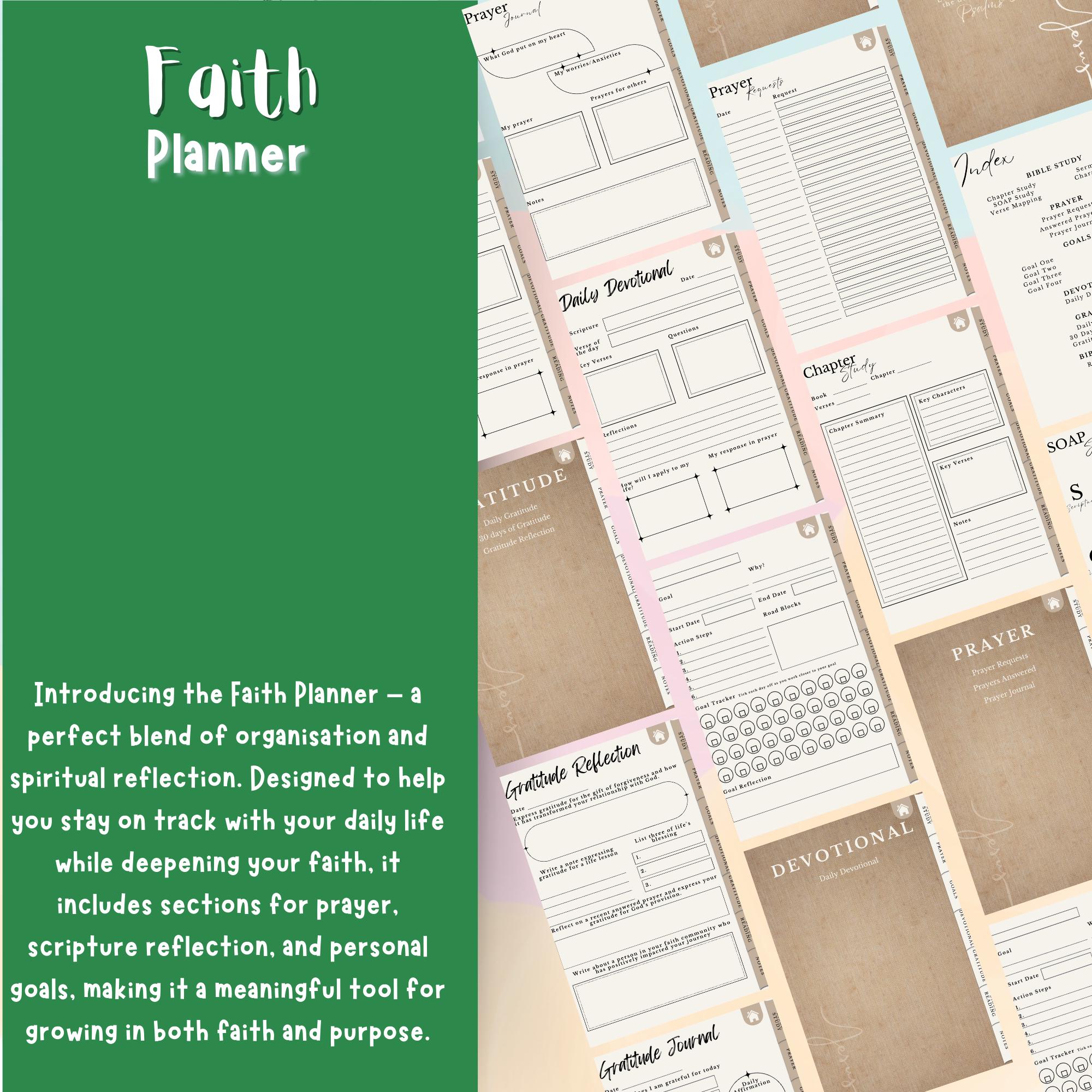 Faith Planner Printable | Christian Planner for Adults | Prayer Journal ...