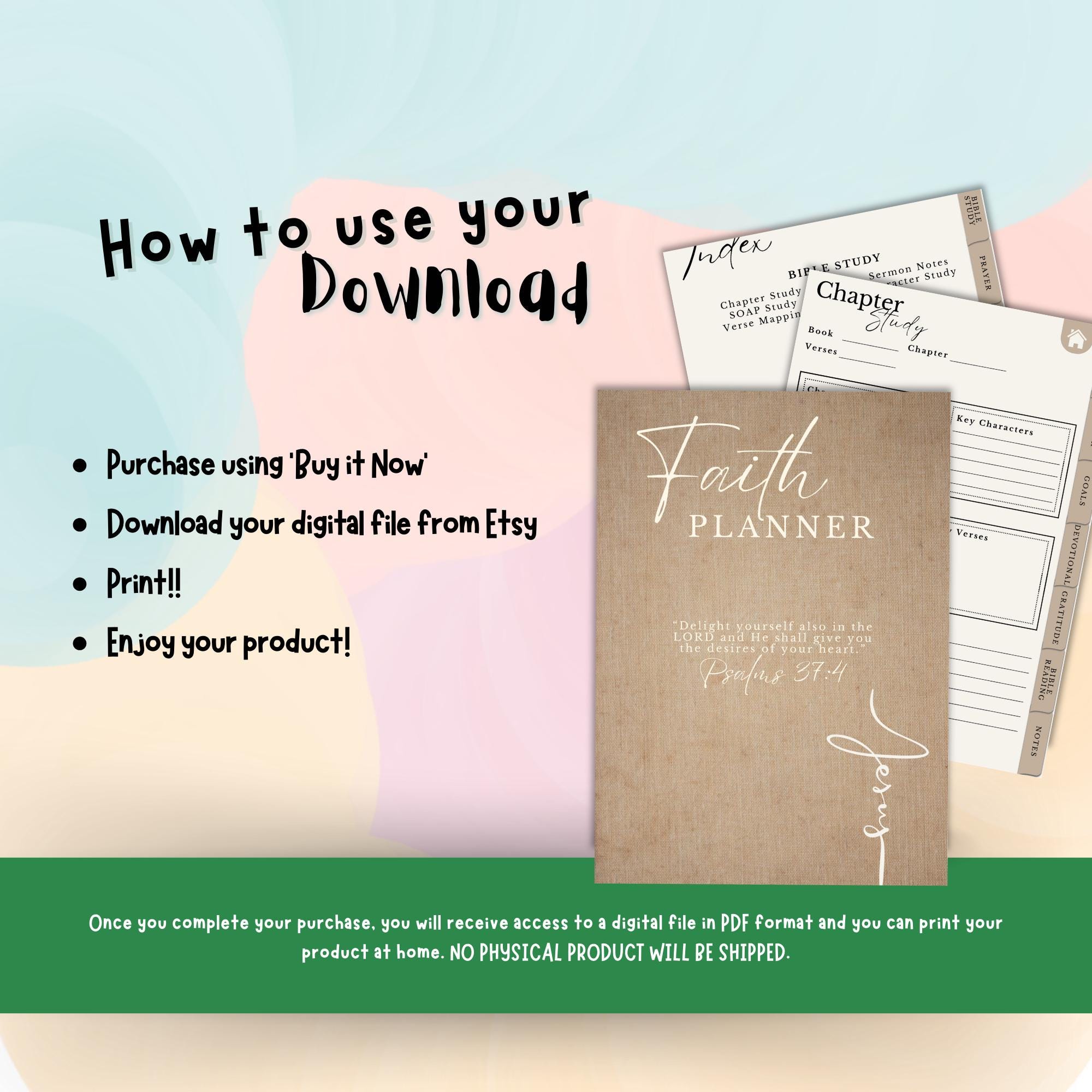 Faith Planner Printable | Christian Planner for Adults | Prayer Journal ...