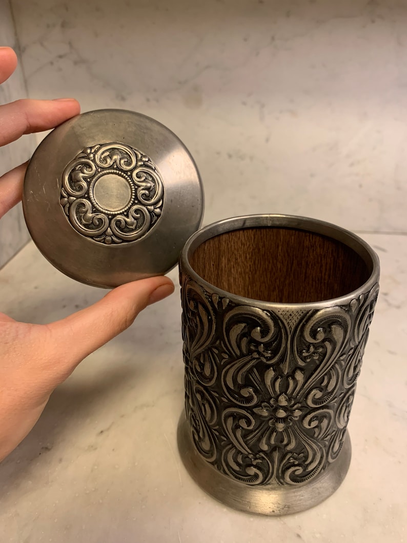 Norwegian Hagness Pewter Tobacco Jar & Cedar Lined Norway Tinn Box ...