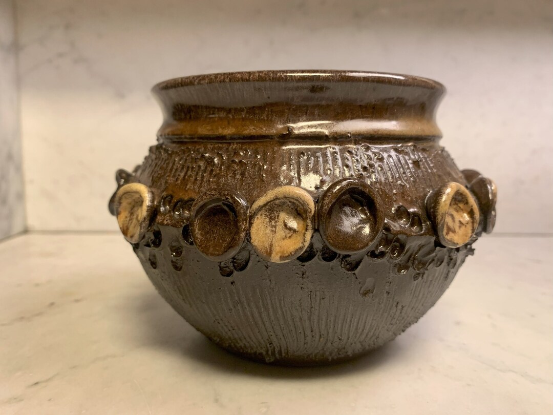 Studio Pottery Vintage Ceramic Bowl Hand Made Textured - Etsy