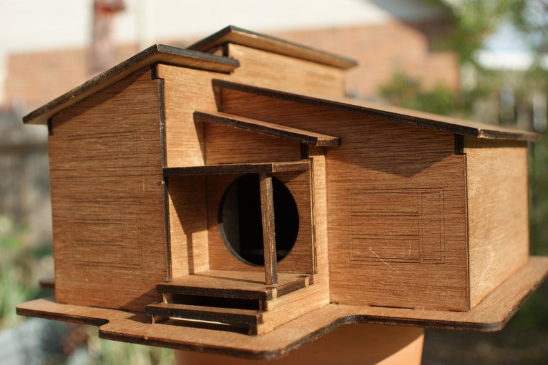 Contemporary Style Birdhouse DXF Files Template Glowforge - Etsy