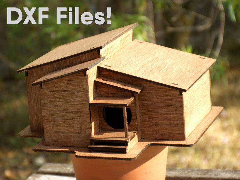 Contemporary Style Birdhouse DXF Files Template Glowforge - Etsy