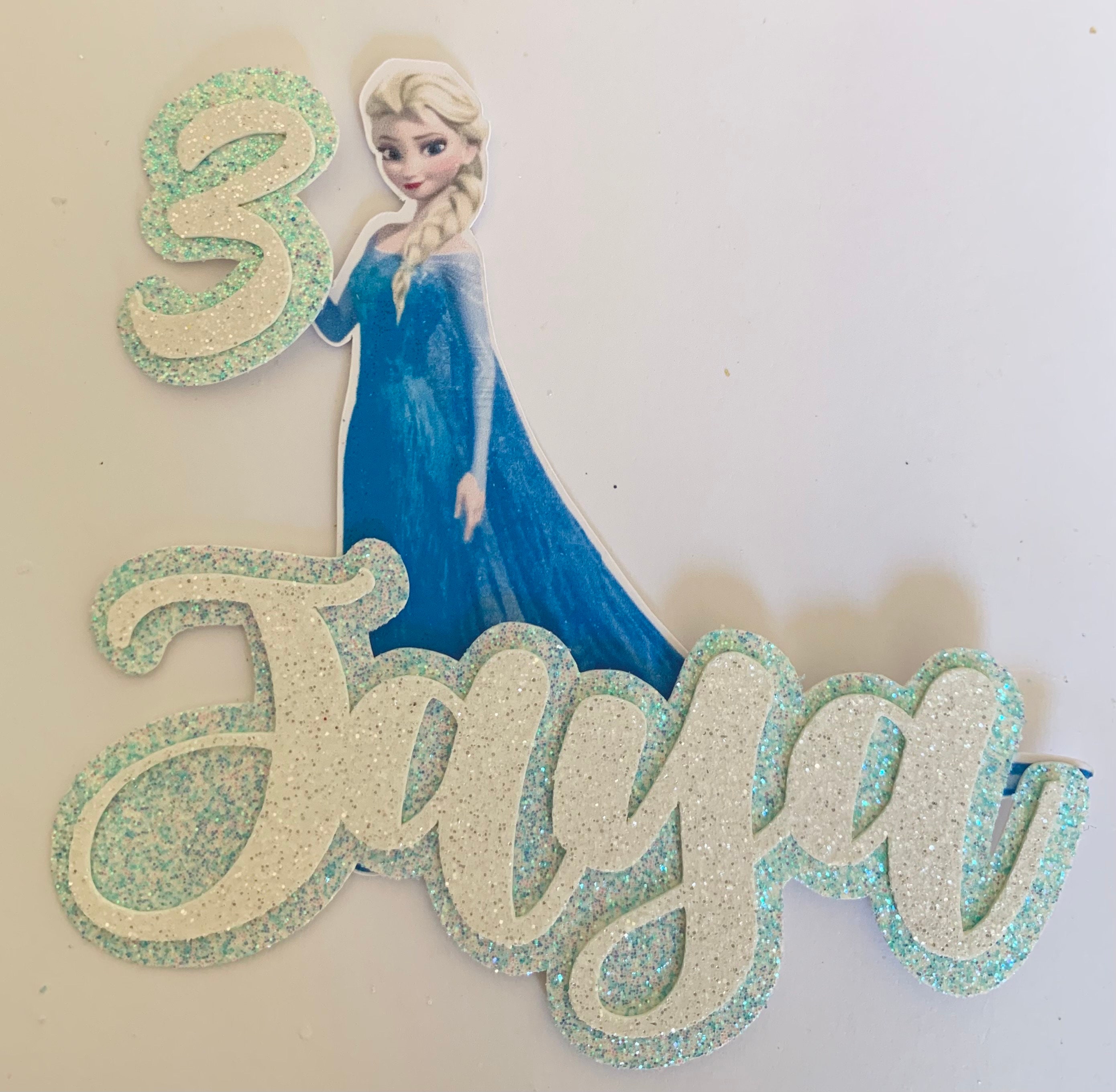 Princess Elsa Cake Topper Frozen Cake Topper With Name & Age - Etsy UK