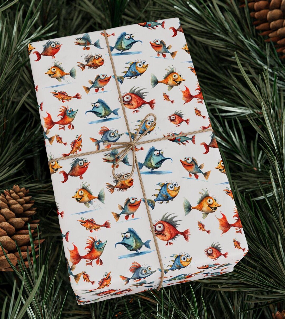 Funny Fish Nautical Wrapping Paper, Marine Biologists, Oceanography ...