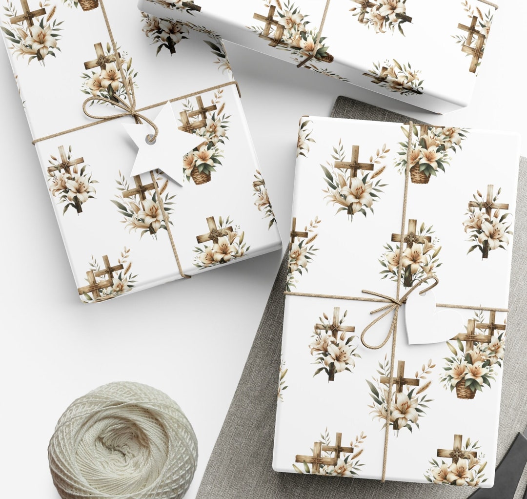 First Communion Wrap, Religious Wrapping, Church Event Packaging ...