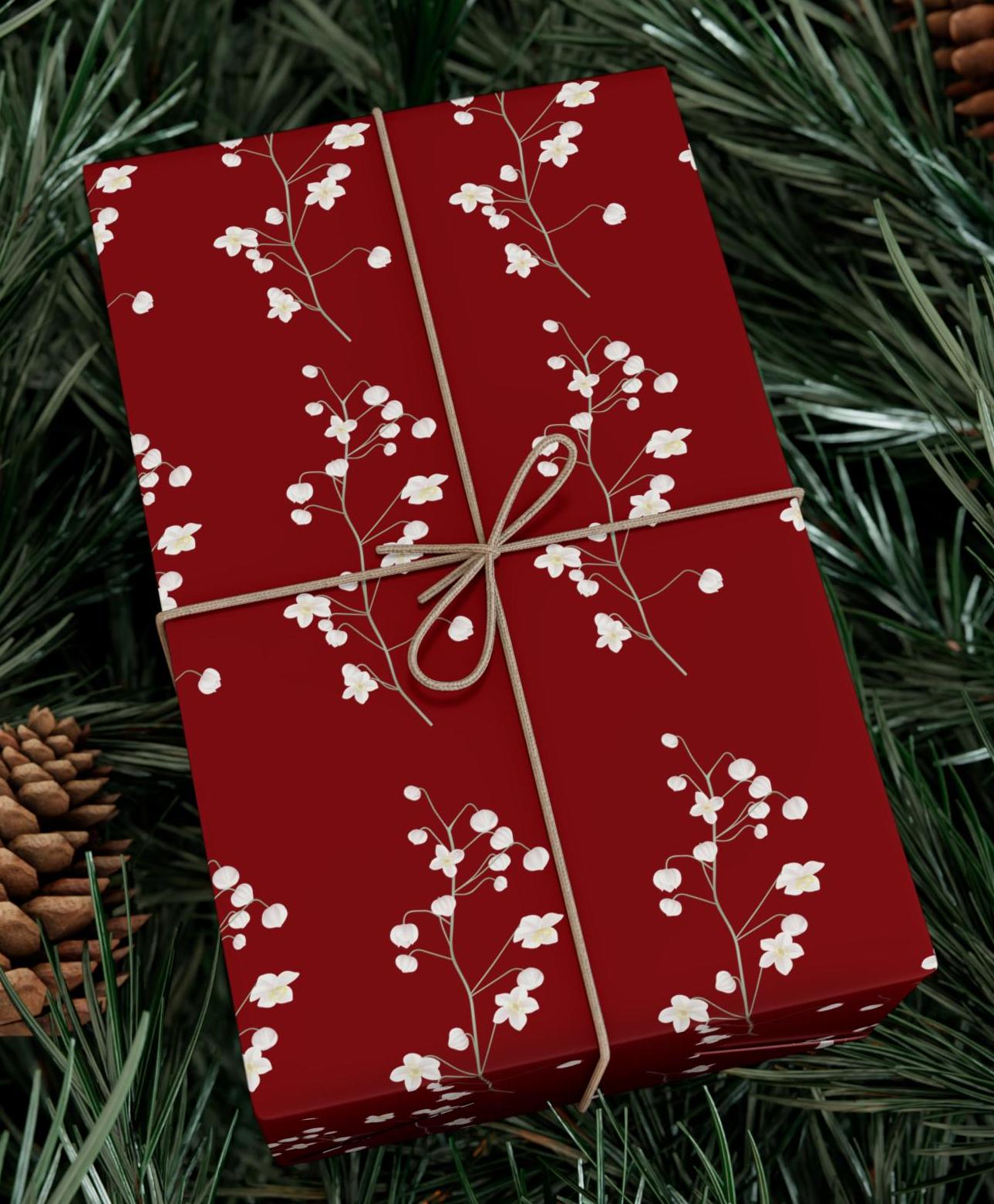 Dark Red Wrapping Paper Roll, Matte or Glossy Finish, Perfect for ...