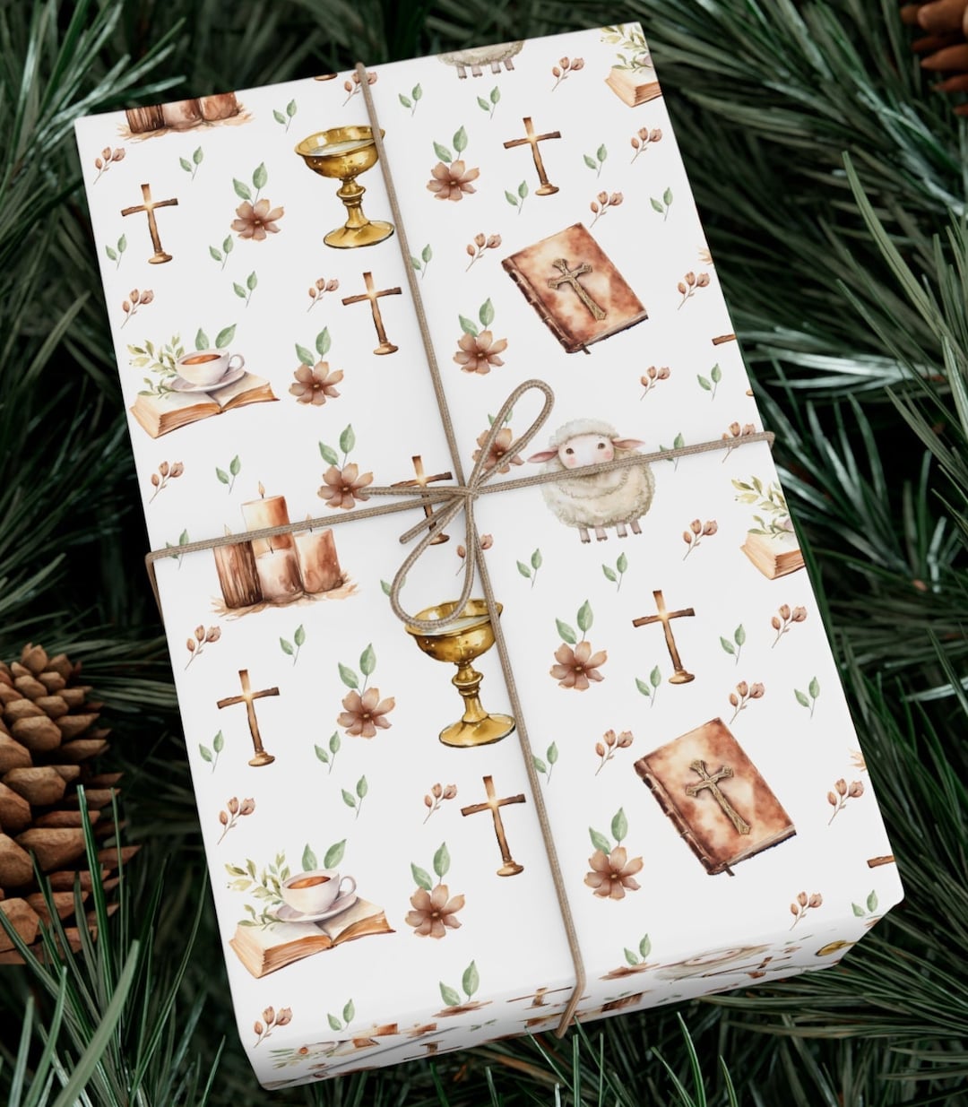 First Communion Wrap Religious Wrapping Church Event Packaging Baptism ...