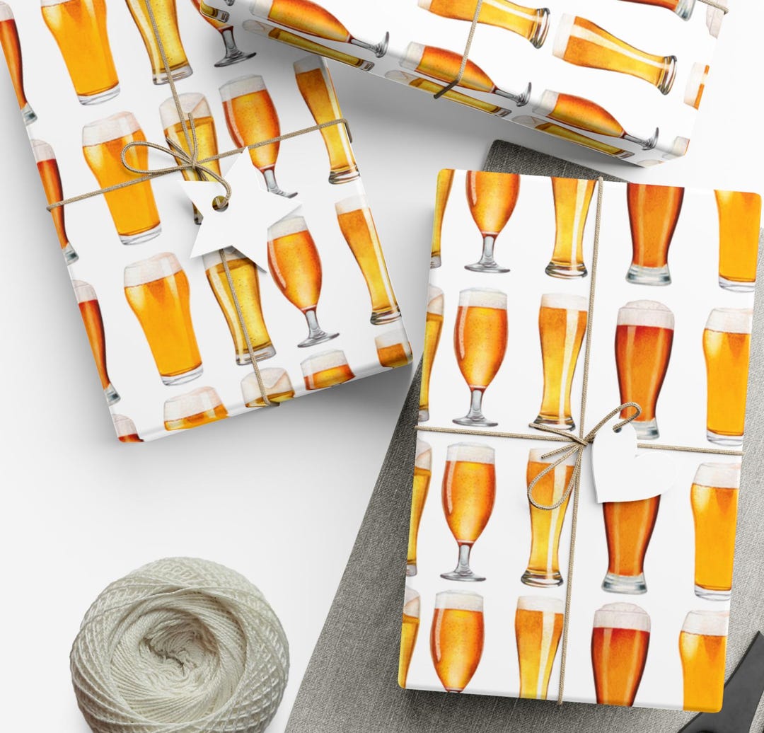 Craft Beer Wrapping Paper Vintage Brewery Gift Wrap Beer Lover ...