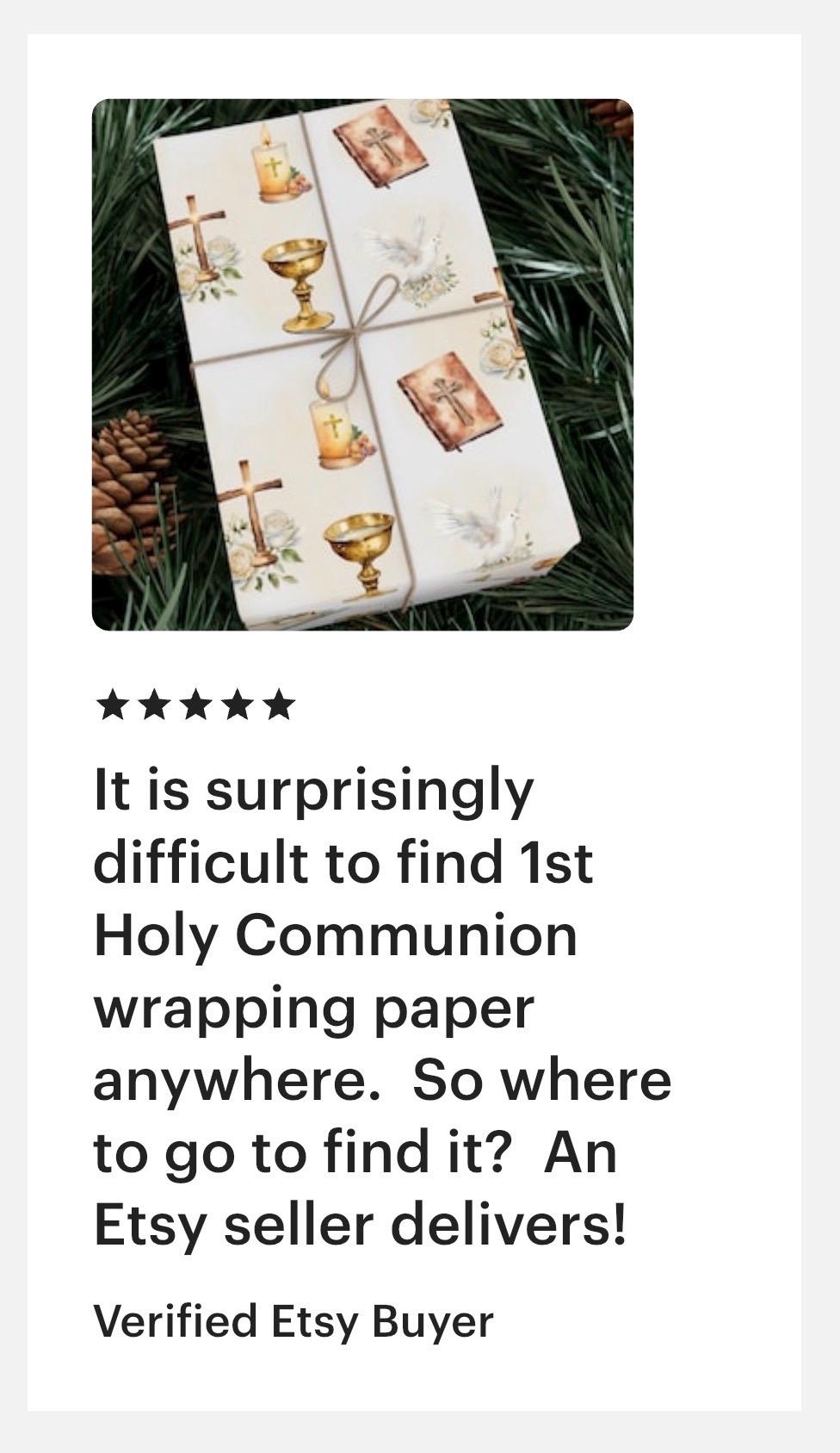First Communion Wrap, Religious Wrapping, Church Event Packaging ...