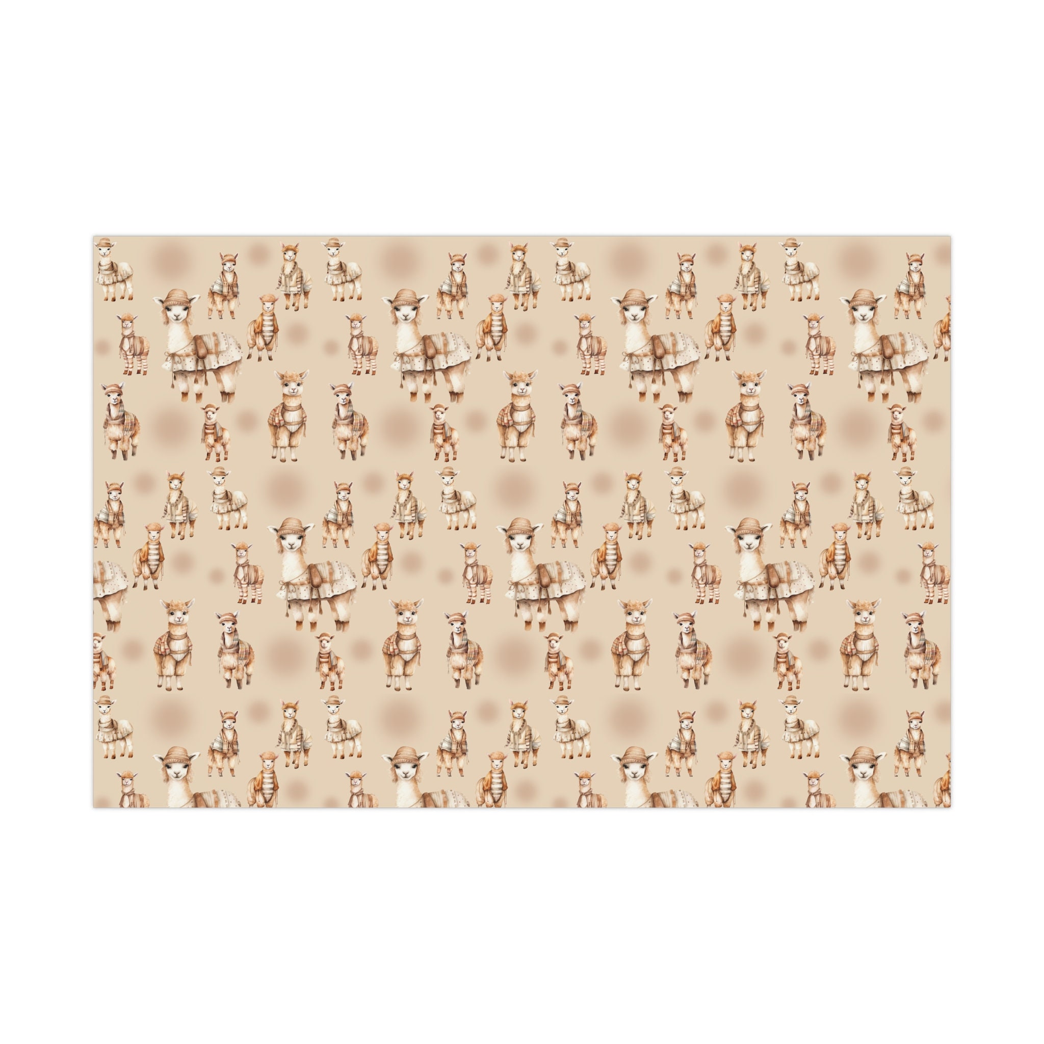 Watercolor Llama Gift Wrap, Adorable Lama Charm for Special Occasions ...