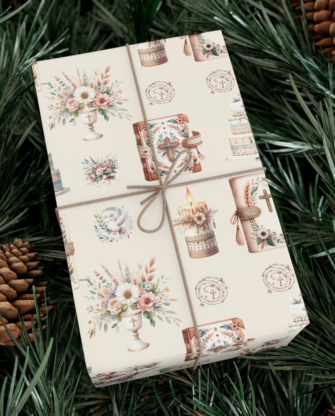 First Communion Wrap, Religious Wrapping, Church Event Packaging ...