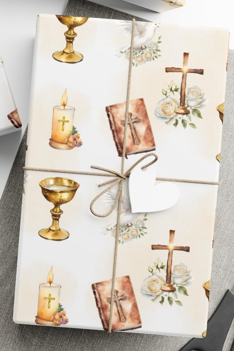 First Communion Wrap, Religious Wrapping, Church Event Packaging ...