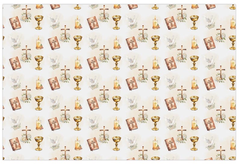 First Communion Wrap, Religious Wrapping, Church Event Packaging ...