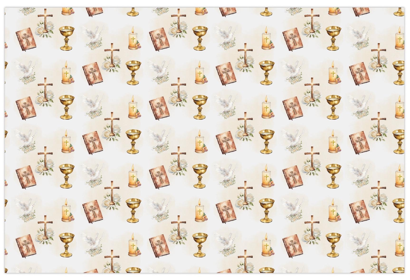 First Communion Wrap, Religious Wrapping, Church Event Packaging ...