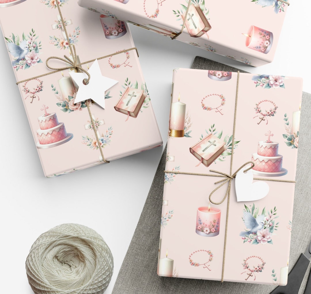 First Communion Wrap, Religious Wrapping, Church Event Packaging ...