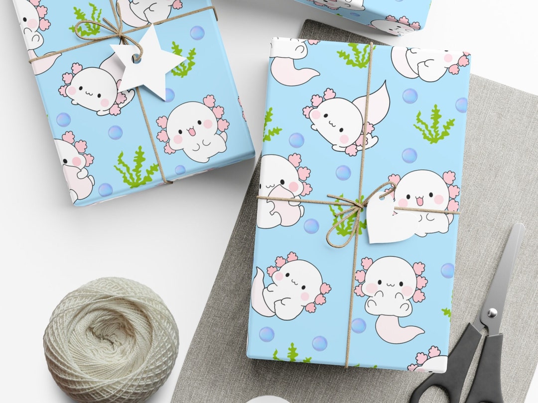 Eco-friendly Axolotl Gift Wrap Adorable Uparupa Charm for - Etsy