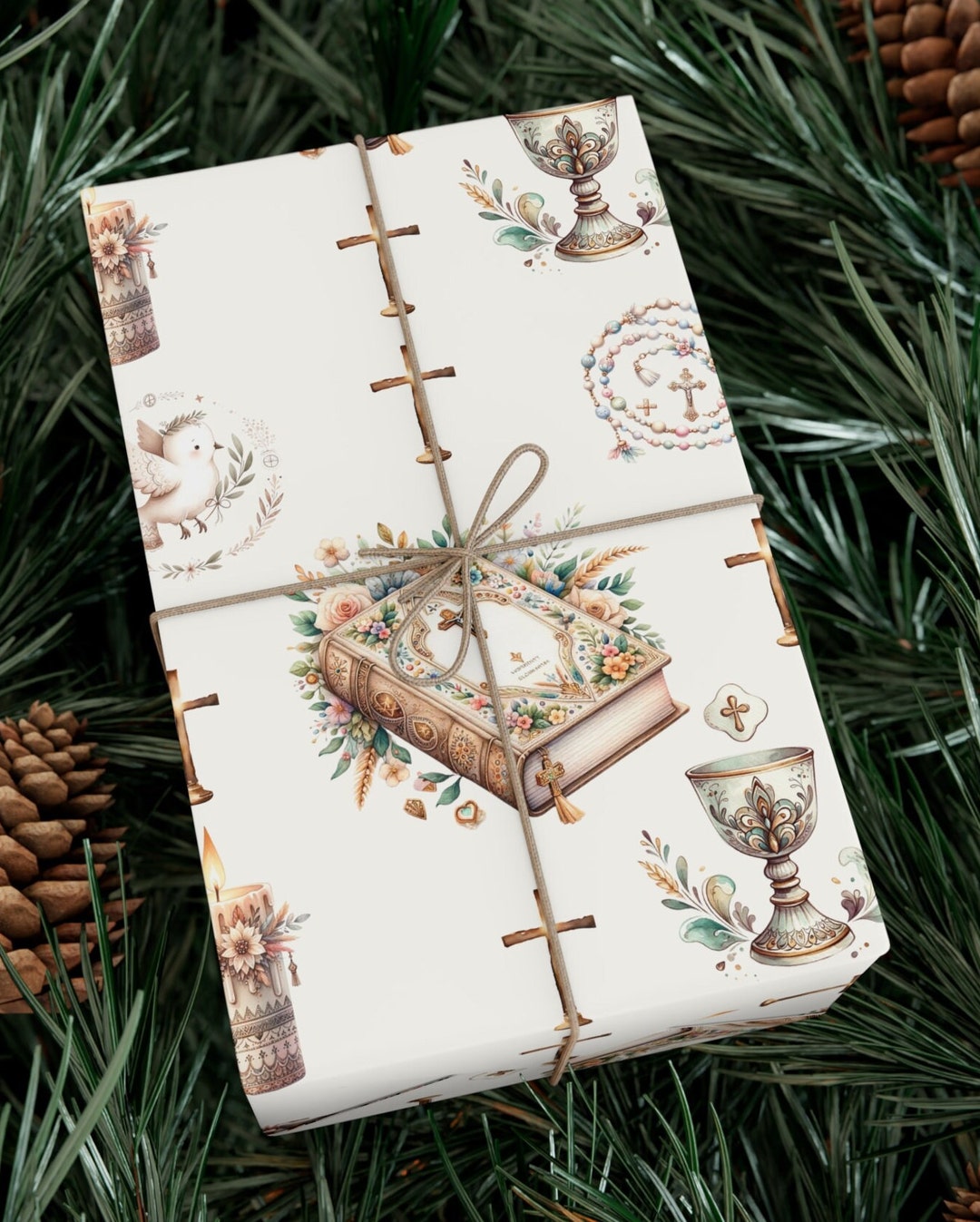 First Communion Wrap, Religious Wrapping, Church Event Packaging ...