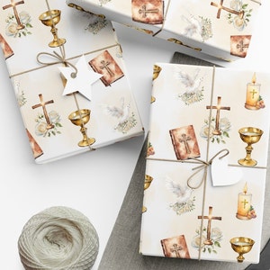 First Communion Wrap, Religious Wrapping, Church Event Packaging ...