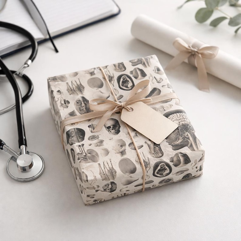 Vintage Ear Anatomy Wrapping Paper for Doctors, Otologists ...