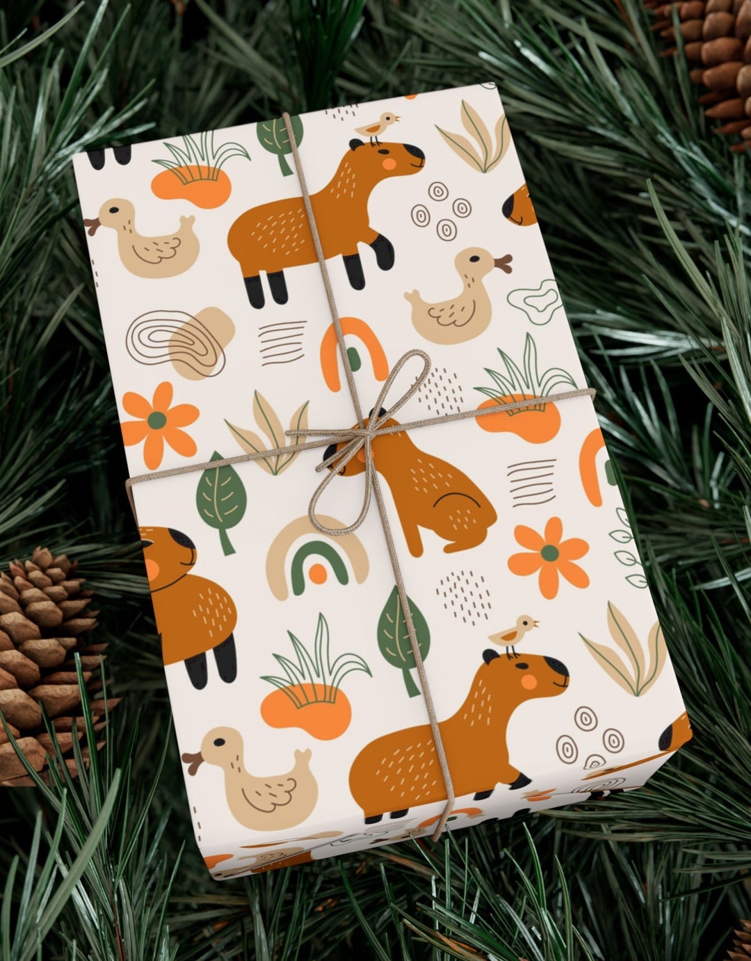 Eco-friendly Capybara Gift Wrap: Scandinavian Charm for Special ...