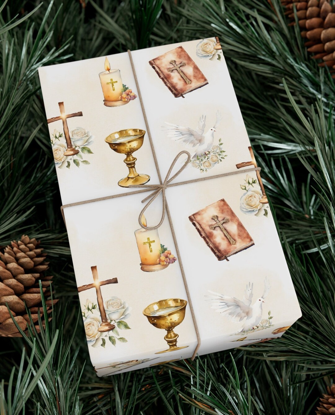 First Communion Wrap, Religious Wrapping, Church Event Packaging ...