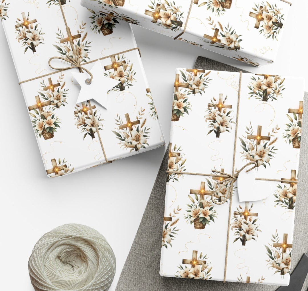 First Communion Wrap, Religious Wrapping, Church Event Packaging ...