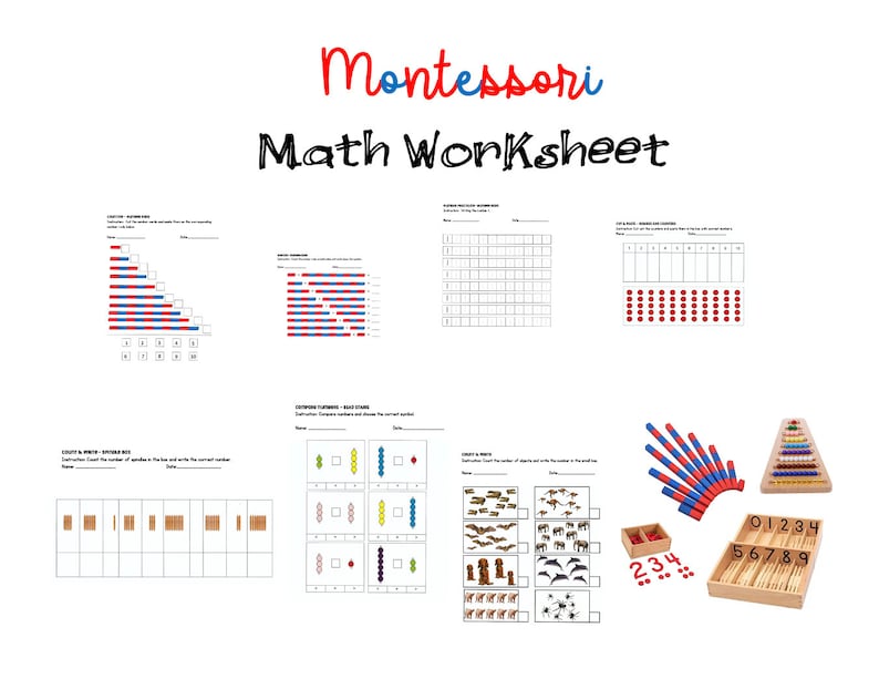 Montessori Math Worksheet Buddles - Etsy
